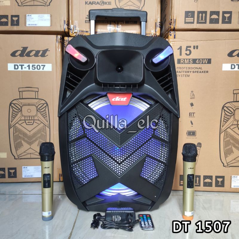 Jual Speaker Portable 15 inch DAT DT 1516 Free 2 Mic Wireless | Shopee ...