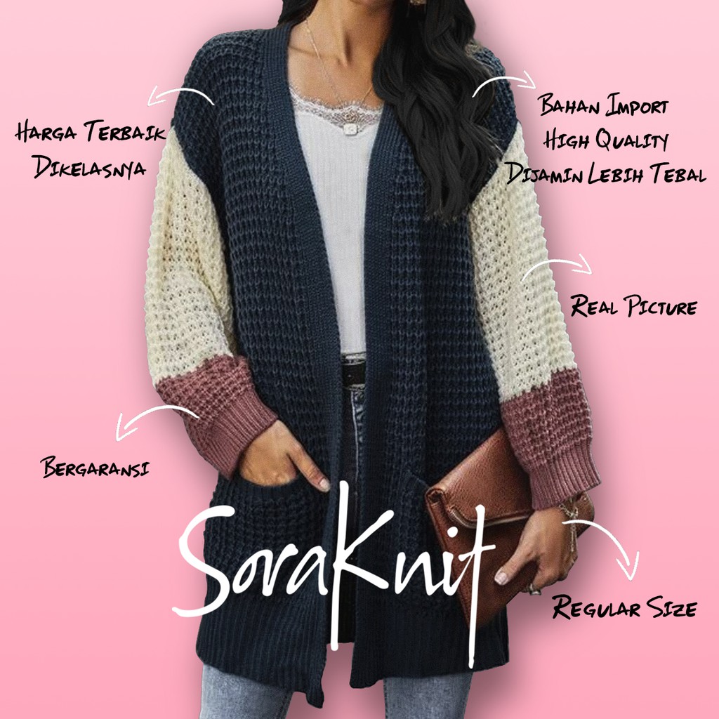 Jual Long Cardi Rajut Tebal Kardigan Panjang Wanita Cardigan Outwear Kardi | Shopee Indonesia