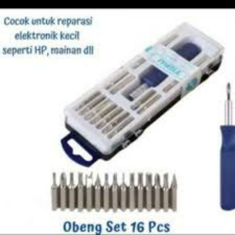 Jual STUDENT TOOLKIT 16 IN 1 KOTAK OBENG OBENG SET 16 Pcs 0489 OBENG ...