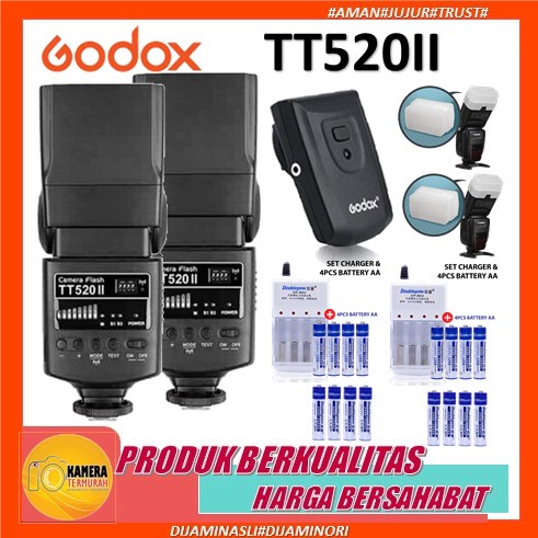 Jual Paket 2in1 Flash GODOX TT520II TT520 II + Trigger Godox For Canon ...