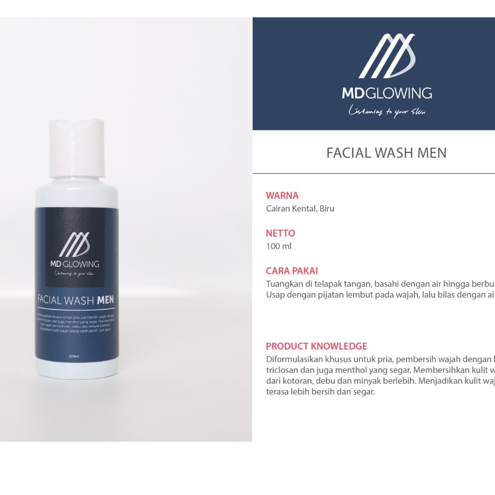 Jual Facial Wash Man By MD Glowing MDGlowing Skin Original Md Clinic ...