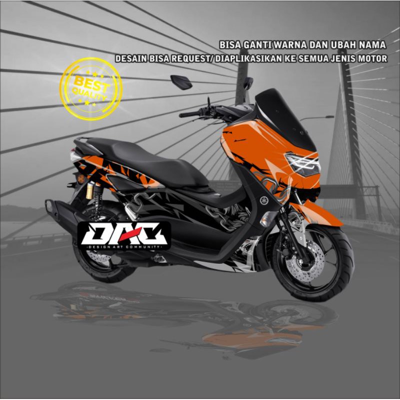 Jual Sticker Decal full body grafis simple NMAX coklat hitam | Shopee ...