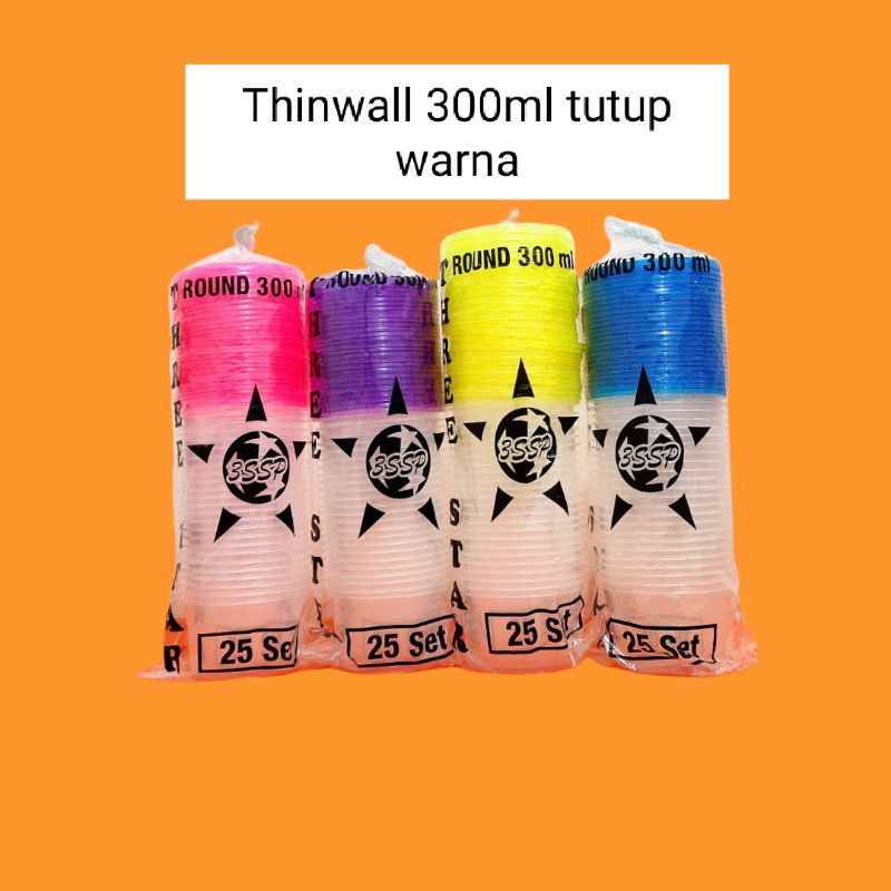 Jual Thinwall 300ml tutup warna food container | Shopee Indonesia