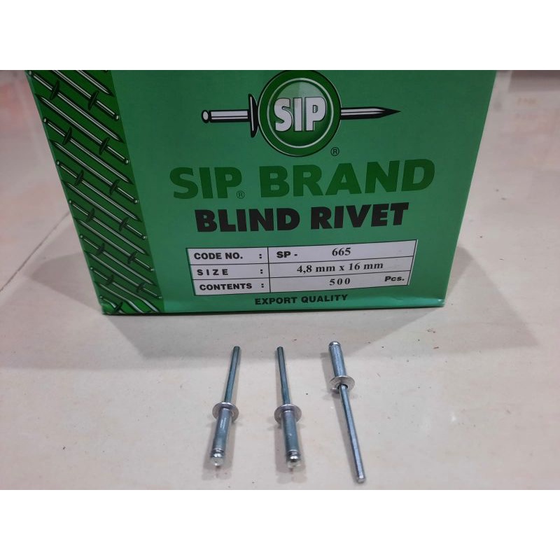 Jual Paku Rifet Blind Rivet Ripet No 665 (4,8 mm x 16 mm) SIP Brand 500 ...