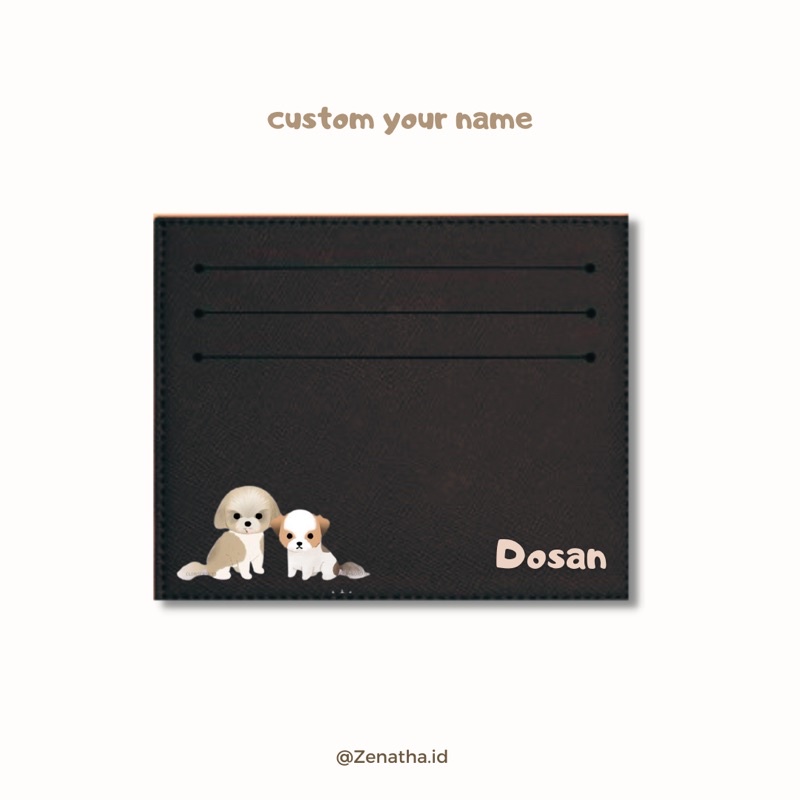 Jual CARD HOLDER CUSTOM GAMBAR DAN NAMA - BLACK | Shopee Indonesia