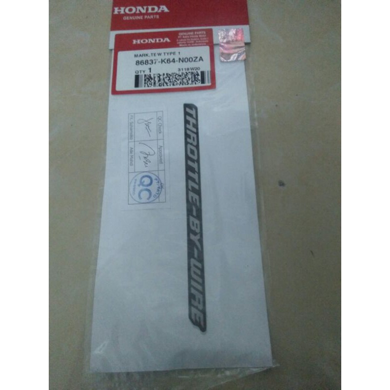 Jual sticker stiker logo tulisan throttle by wire cbr 250rr original ...