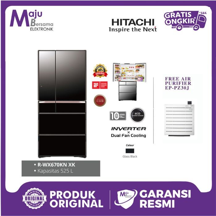 Jual Hitachi R-WX670KN XK Kulkas Refrigerator Multi Door 670L Japan ...