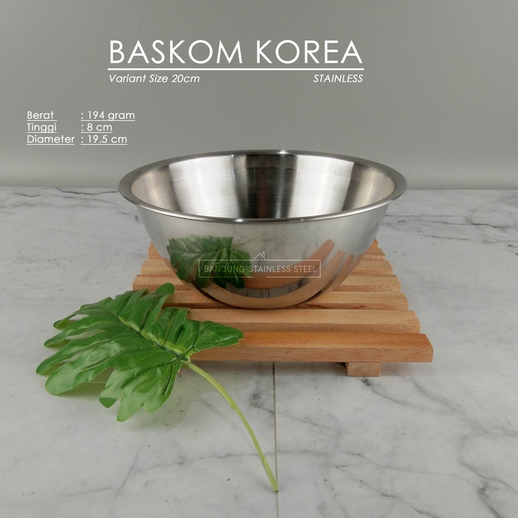 Jual Baskom Korea stainless steel 20cm elegan tebal kecil dov mixing bowl | Shopee Indonesia