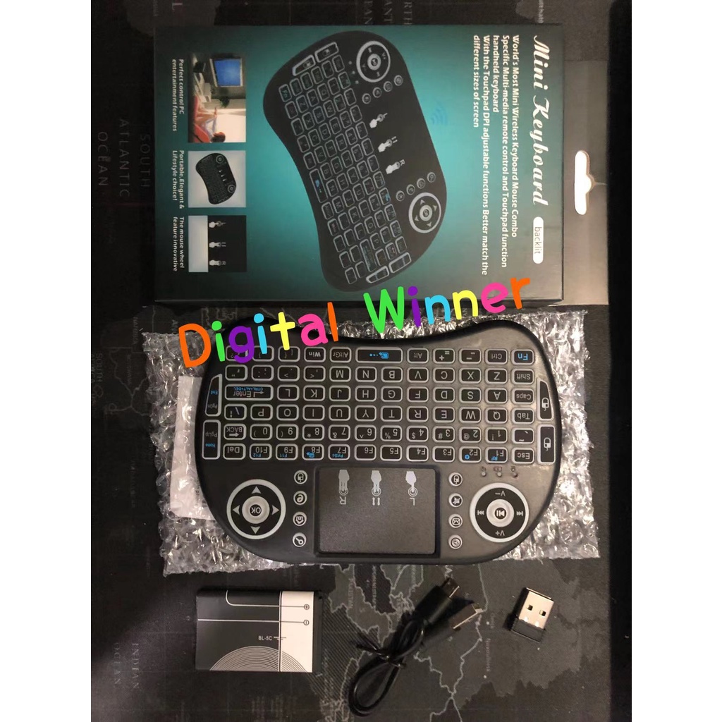 Jual Mini Keyboard i8 Wireless Touchpad Mouse NEW 7 Color Backlit ...