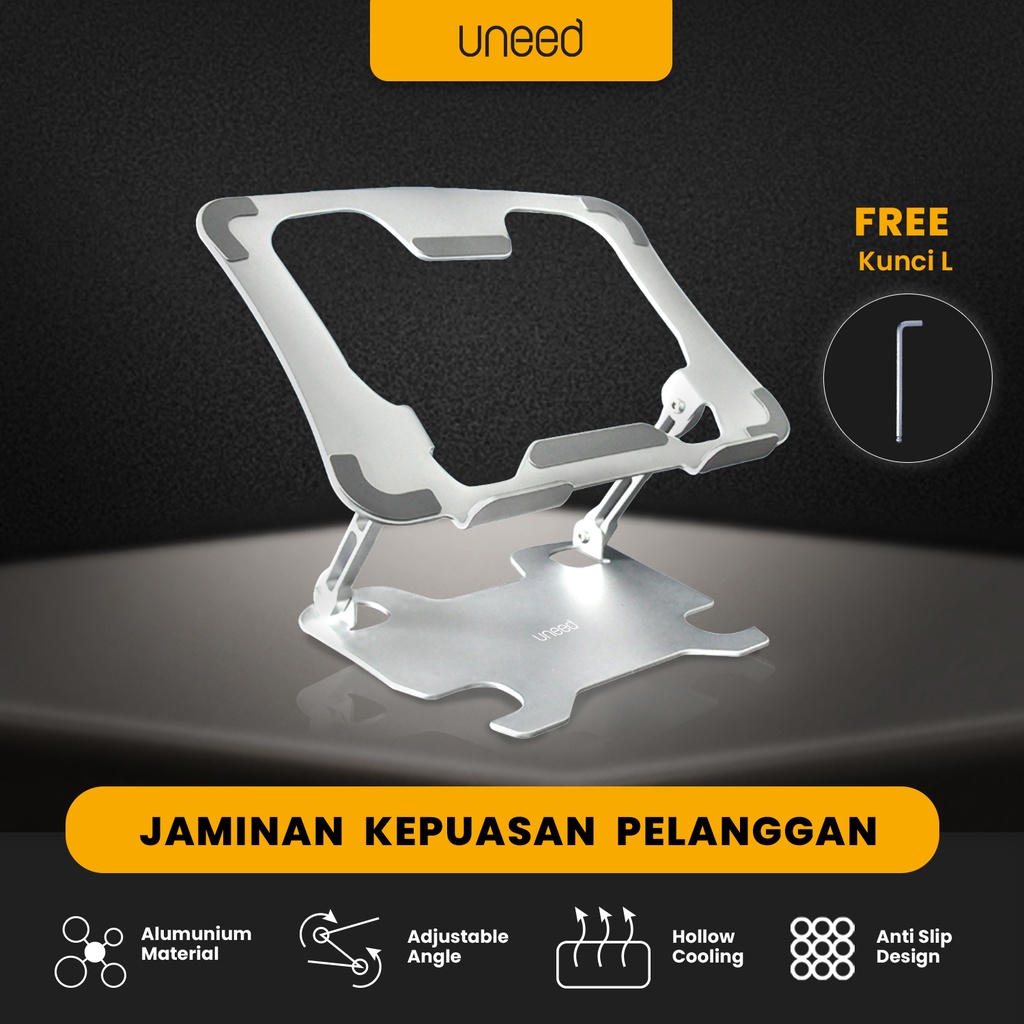 Jual UNEED Foldable Laptop Stand Adjustable Aluminium Dudukan Laptop - ULS904 | Shopee Indonesia