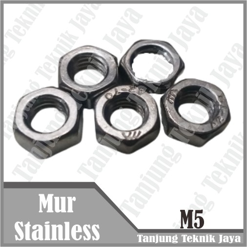 Jual 10 PCS Mur stainless M5/mur stanlis m5/mur stenlis steel M5 Murah ...