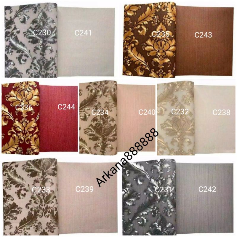 Jual Wallpaper dinding vinyl bertekstur premium motif kombinasi isi 10meter x 53 cm | Shopee ...