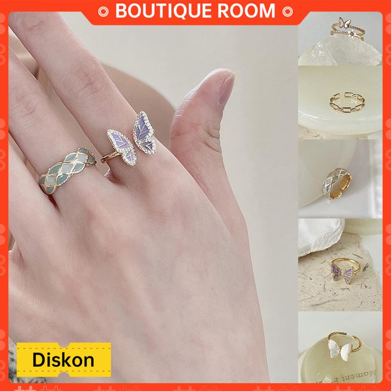 Jual cincin mutiara kupu-kupu wanita desain niche ring unik kelas atas ...