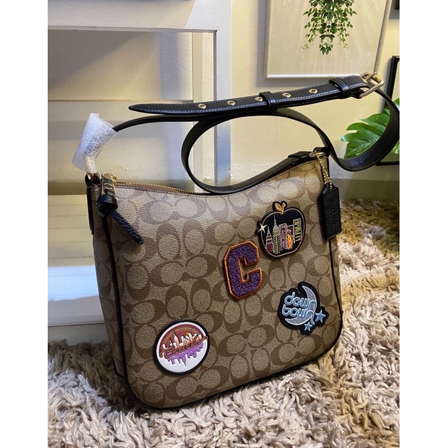 Jual Coach C6919 Ellie Disco Patches Crossbody Signature Khaki Multi | Shopee Indonesia