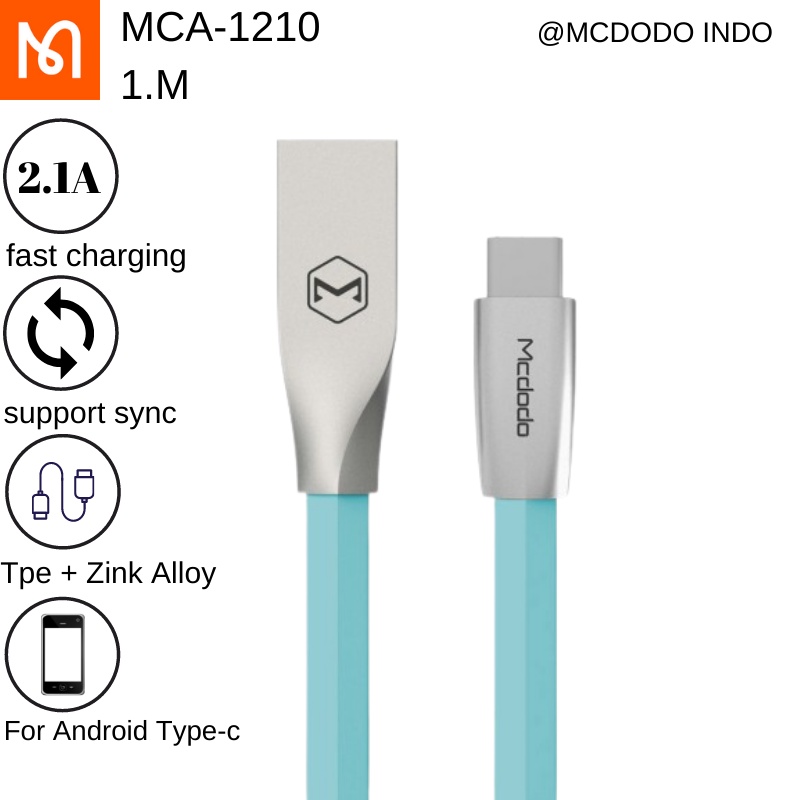 Jual Mcdodo CA-1210 TPE USB-C Kabel, Fabric braided mobile phone fast ...