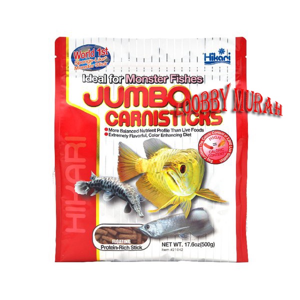 Jual Pakan Ikan Arwana Arowana Hikari Jumbo Carnisticks 500 gr 500gr ...