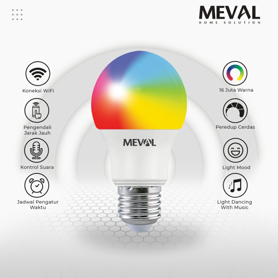 Jual Smart Bulb LED RGB+WW 12W - Lampu Wifi MEVAL Smart Home | Shopee ...