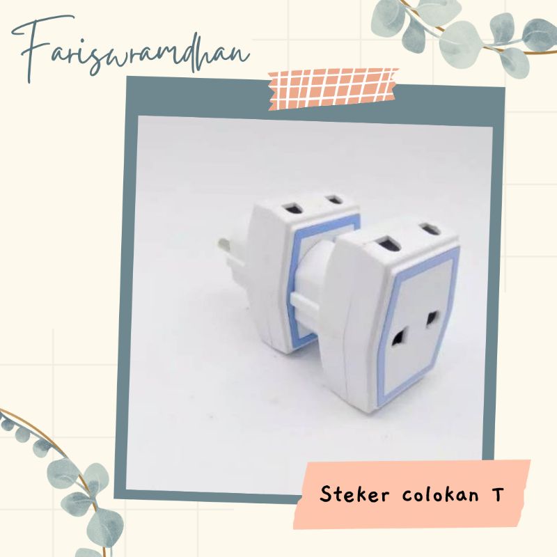 Jual A270-COLOKAN T STEKER LISTRIK T 3 ARAH 3 CABANG - STOP KONTAK TIGA ...