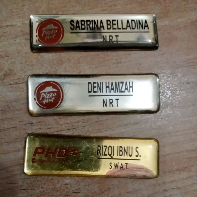 Jual Name Tag Kuningan/Stainlees, 6,5 x 2 cm, Maghnet, Custom. | Shopee ...