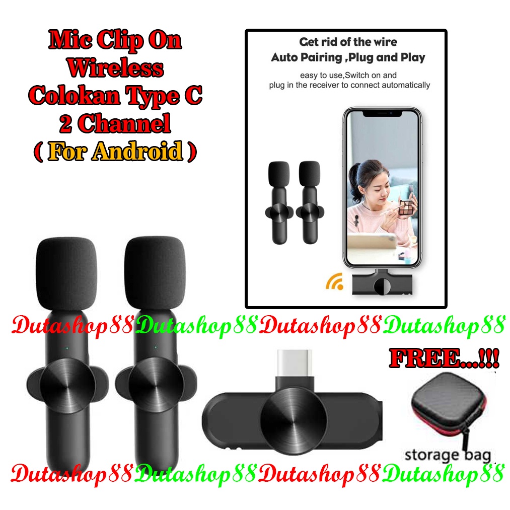 Jual Microphone Wireless Mic USB Type-C & Lightning For Hp Android ...