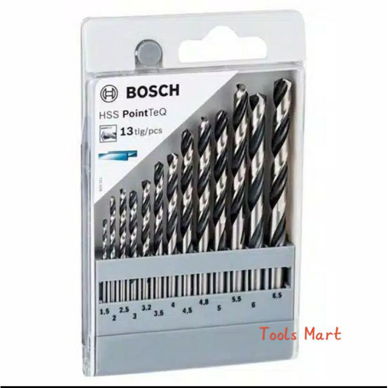 Jual Bosch Mata Bor Besi Set 13 pcs HSS Point TEQ | Shopee Indonesia
