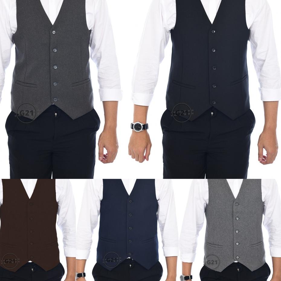 Jual New - Rompi Vest Jas Pria Formal Hitam Slimfit Kerja Kantor High ...