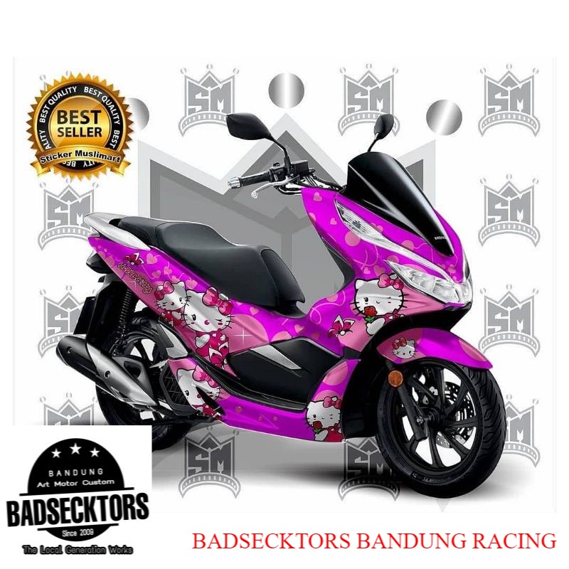 Jual STICKER DECAL HONDA PCX MOTIF HELLO KITTY PURPLE keren | Shopee ...
