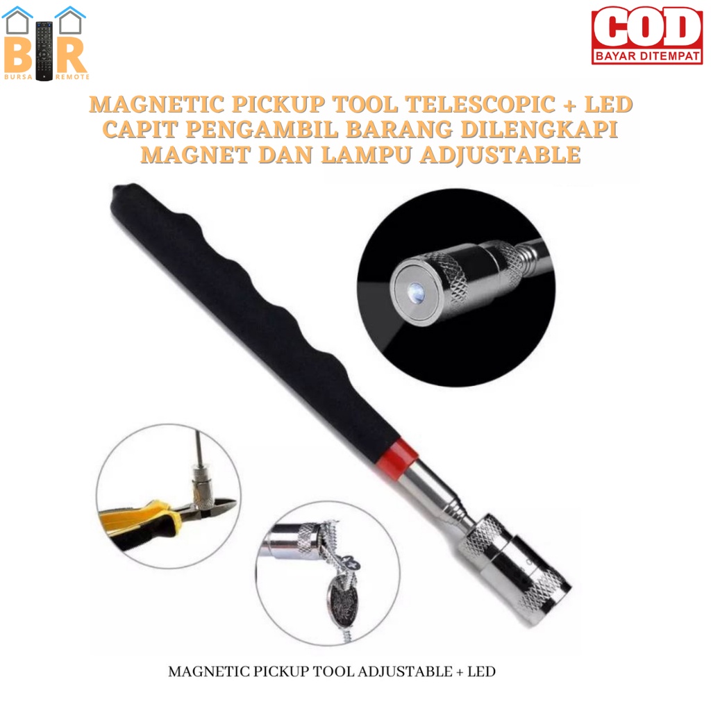 Jual Magnetic PICKUP TOOL TELESCOPIC + LED CAPIT PENGAMBIL BARANG ...