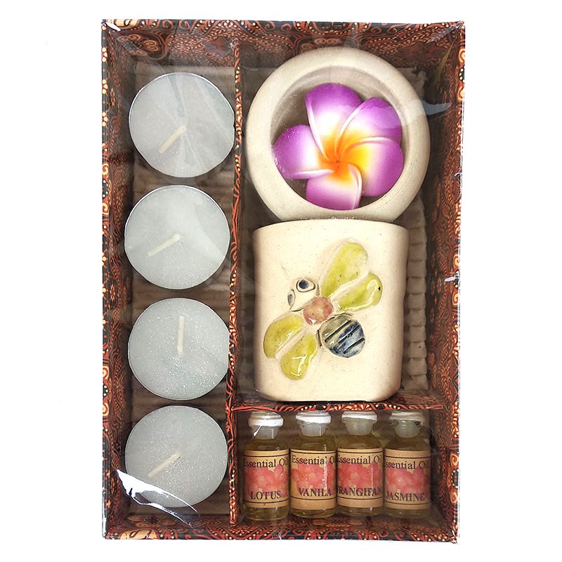 Jual Paket Essential Oil Plus Burner dan 4 Lilin 4 Aroma Terapi Pewangi ...