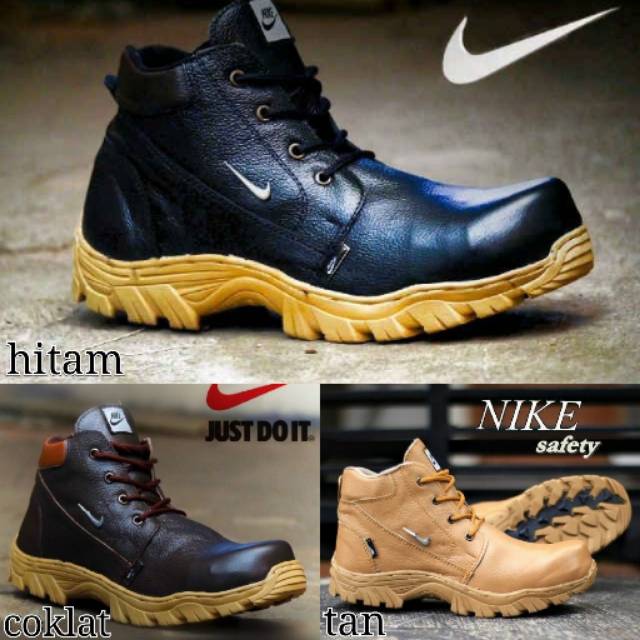 Jual Sepatu Boots Pria Kulit Asli Nike Delta Safety Ujung Besi TNI ...