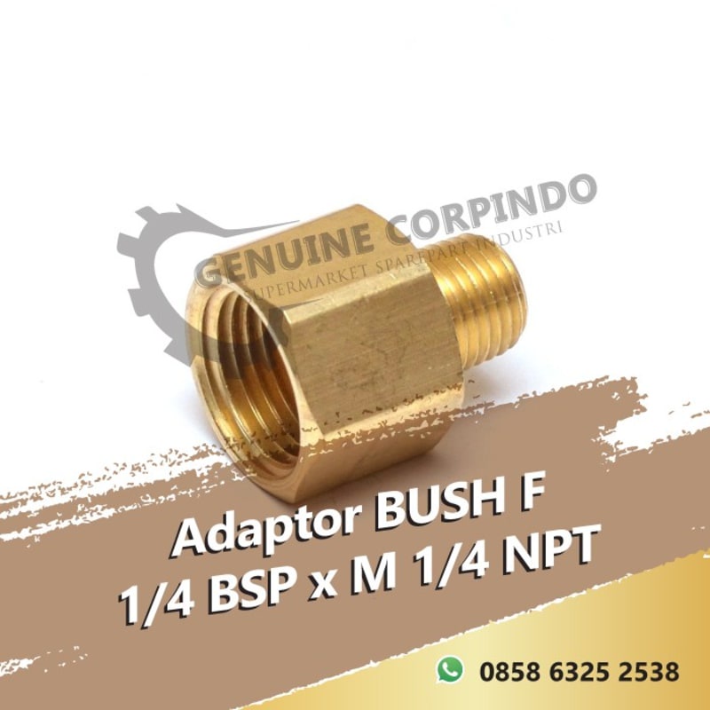Jual Adaptor BUSH F 1/4 BSP x M 1/4 NPT | Shopee Indonesia