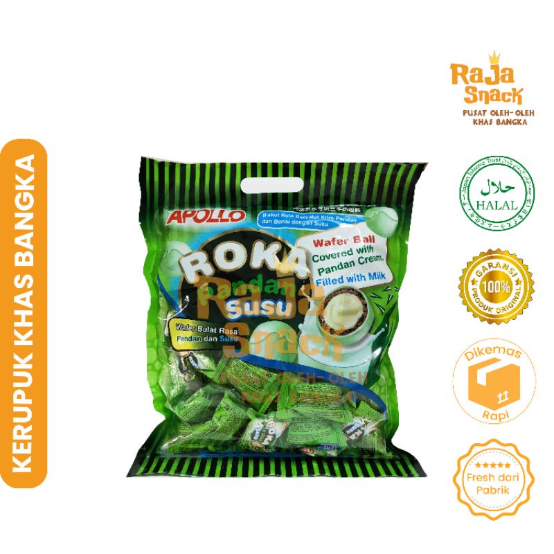 Jual Roka Wafer Ball Apollo Rasa Pandan Susu | Shopee Indonesia