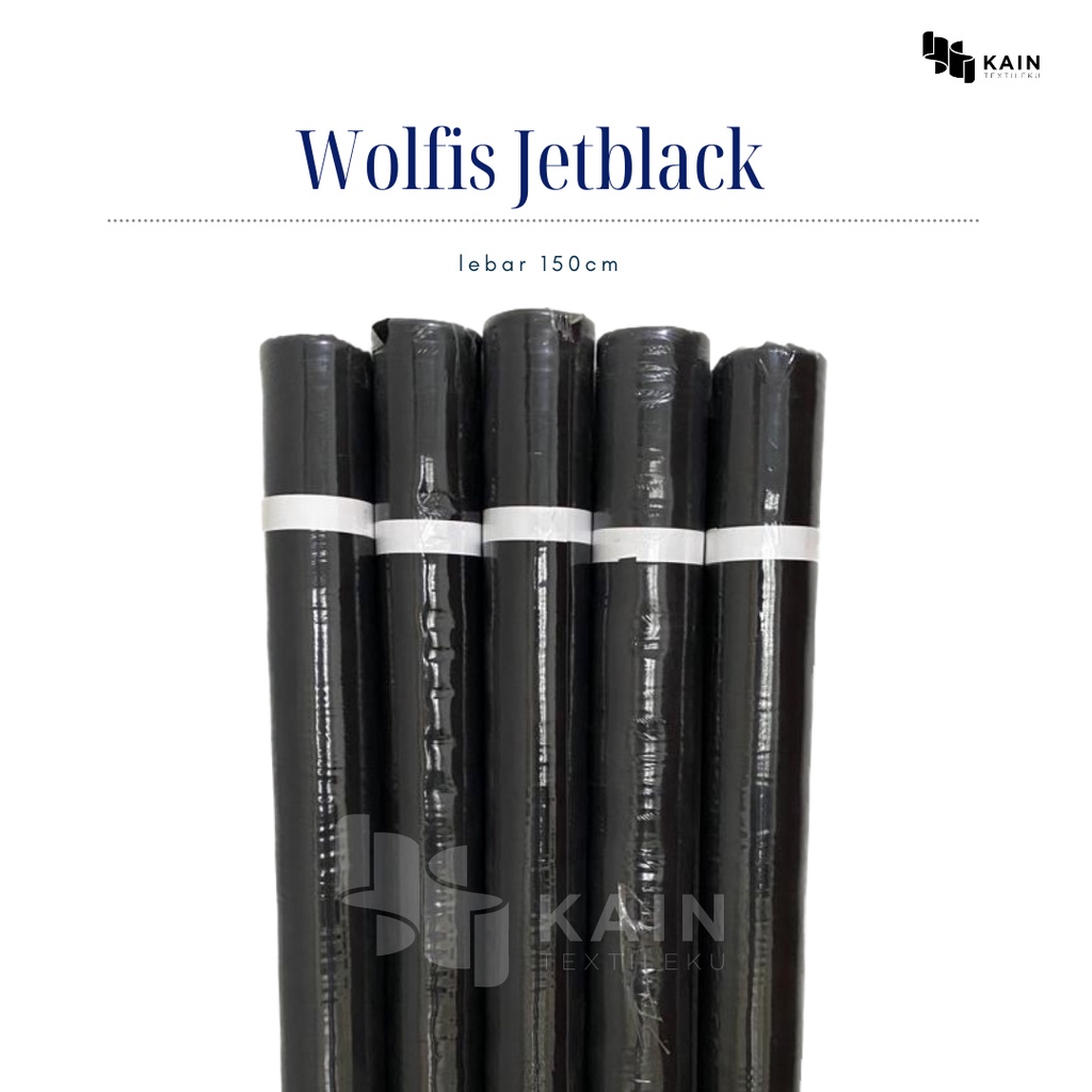 Jual Kain Rollan Wolfis Jetblack 1 rol ± 50 yard | Shopee Indonesia