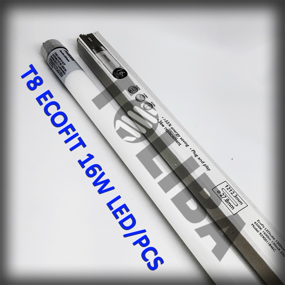 Jual lampu philips led tube ecofit 1200mm 16W 765 T8 / TL LED 16 Watt 16 w sni | Shopee Indonesia