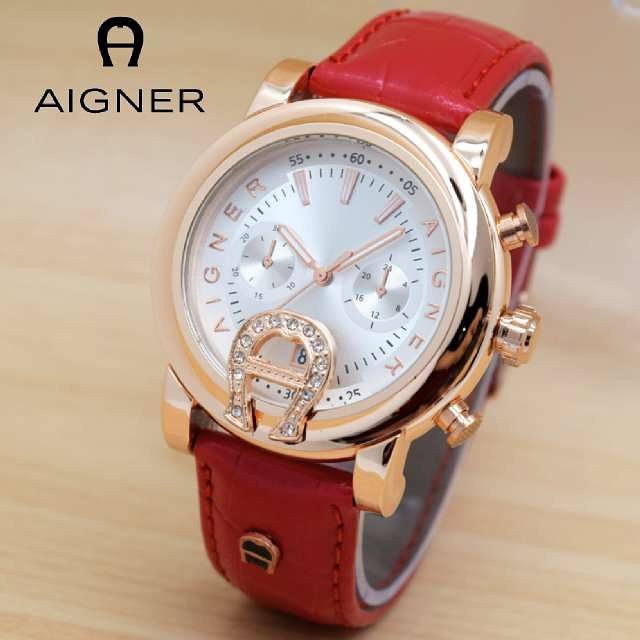 Jual Jam Tangan Aigner Bari Wanita Tali Kulit Merah ( Jam Tangan Wanita ...