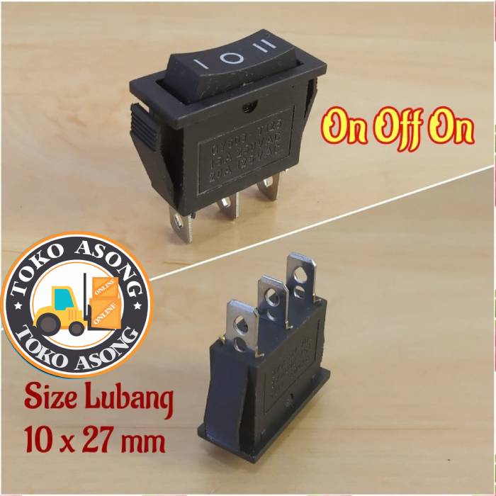 Jual Saklar Single tipis on off 0n hitam 3 pin 10 x 27 saklar | Shopee ...