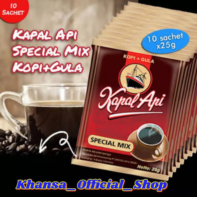 Jual KOPI KAPAL API Spesial Mix (25gr isi 10 sachet) | Shopee Indonesia