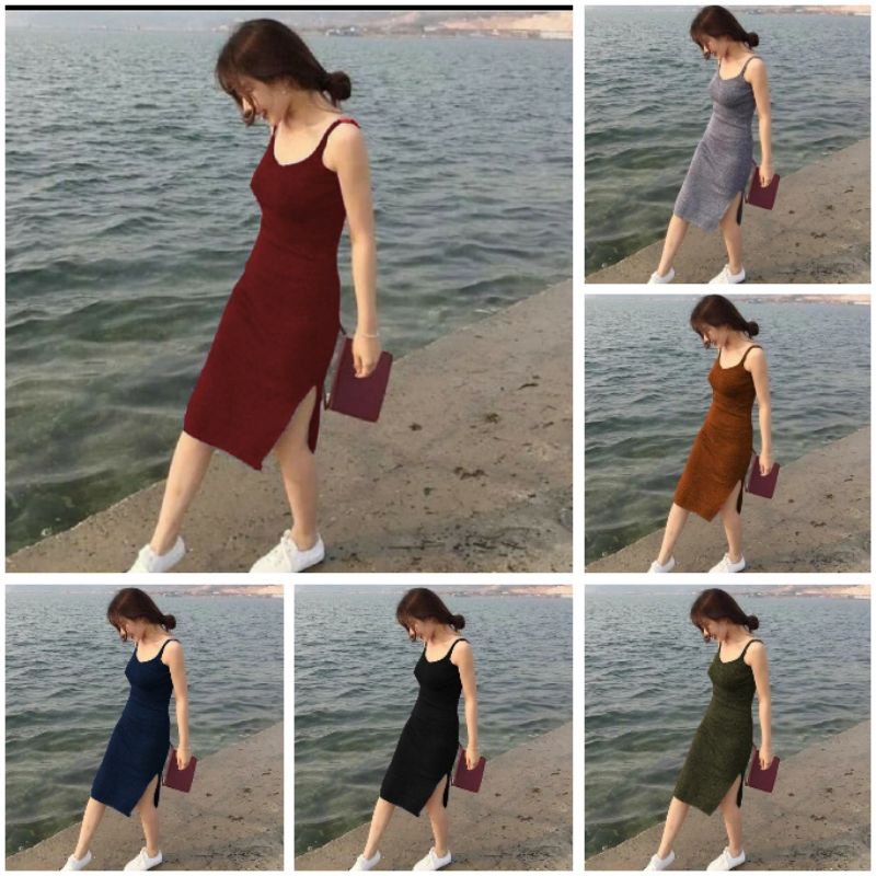 Jual DRESS BODYCON RAJUT GIRL DRESS TERUSAN DRESS RAJUT WANITA KOREA HQ ...