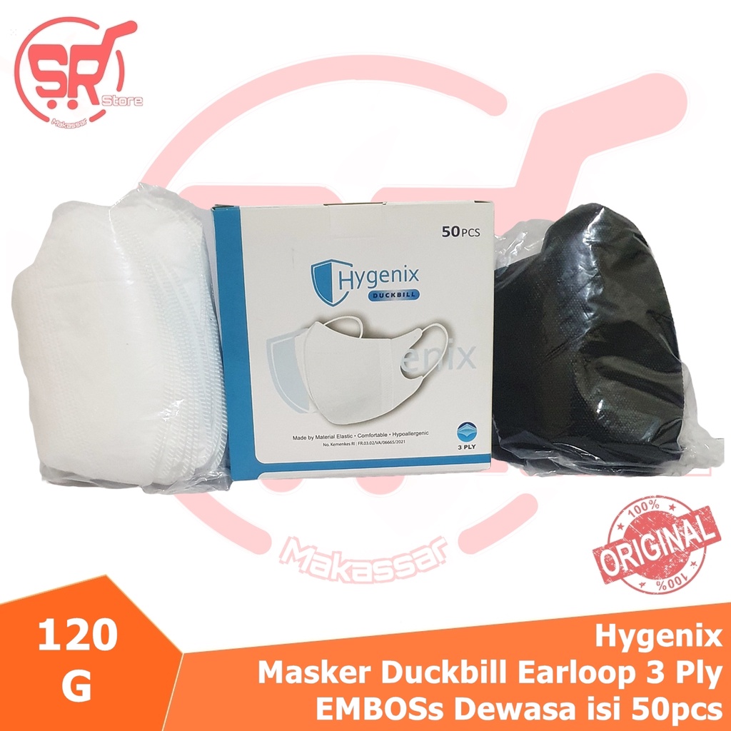 Jual Hygenix Masker Emboss Duckbill Earloop Dewasa 3Ply Emboss isi ...
