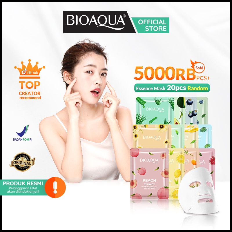 Jual BIOAQUA sheet mask Hydrating Essence face Mask Brightening Moisturizing skin care anti ...