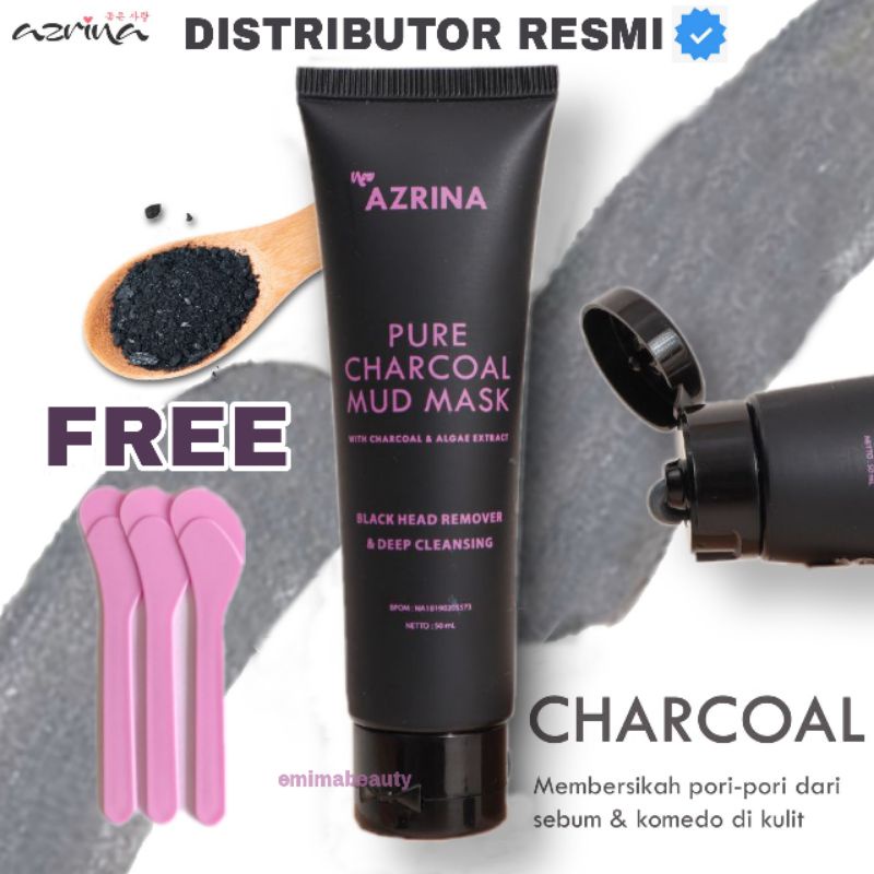 Jual [READY COD] AZRINA PURE CHARCOAL MUD MASK | Azrinabeauty | Masker Penghilang Komedo ...