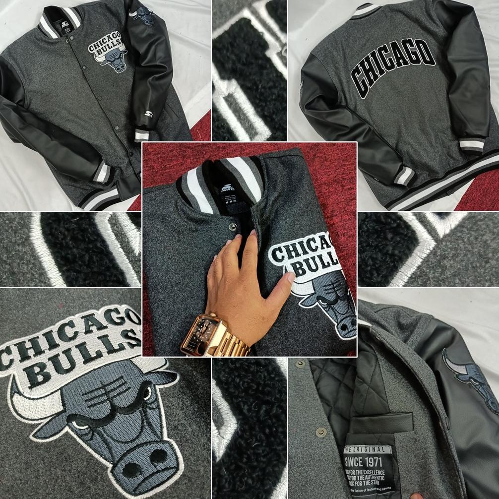 Jual Varsity Jacket Wool Leather Nba Bulls Vintage Mitchell And Ness ...