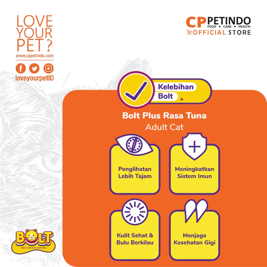 Jual CPPETINDO Bolt Plus Cat Food 5 Kg | Shopee Indonesia