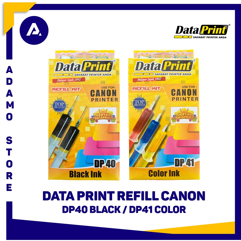 Jual Refill Tinta Suntik Data Print DataPrint DP40 DP41 Printer Canon - DP 40 Black DP 41 Color ...