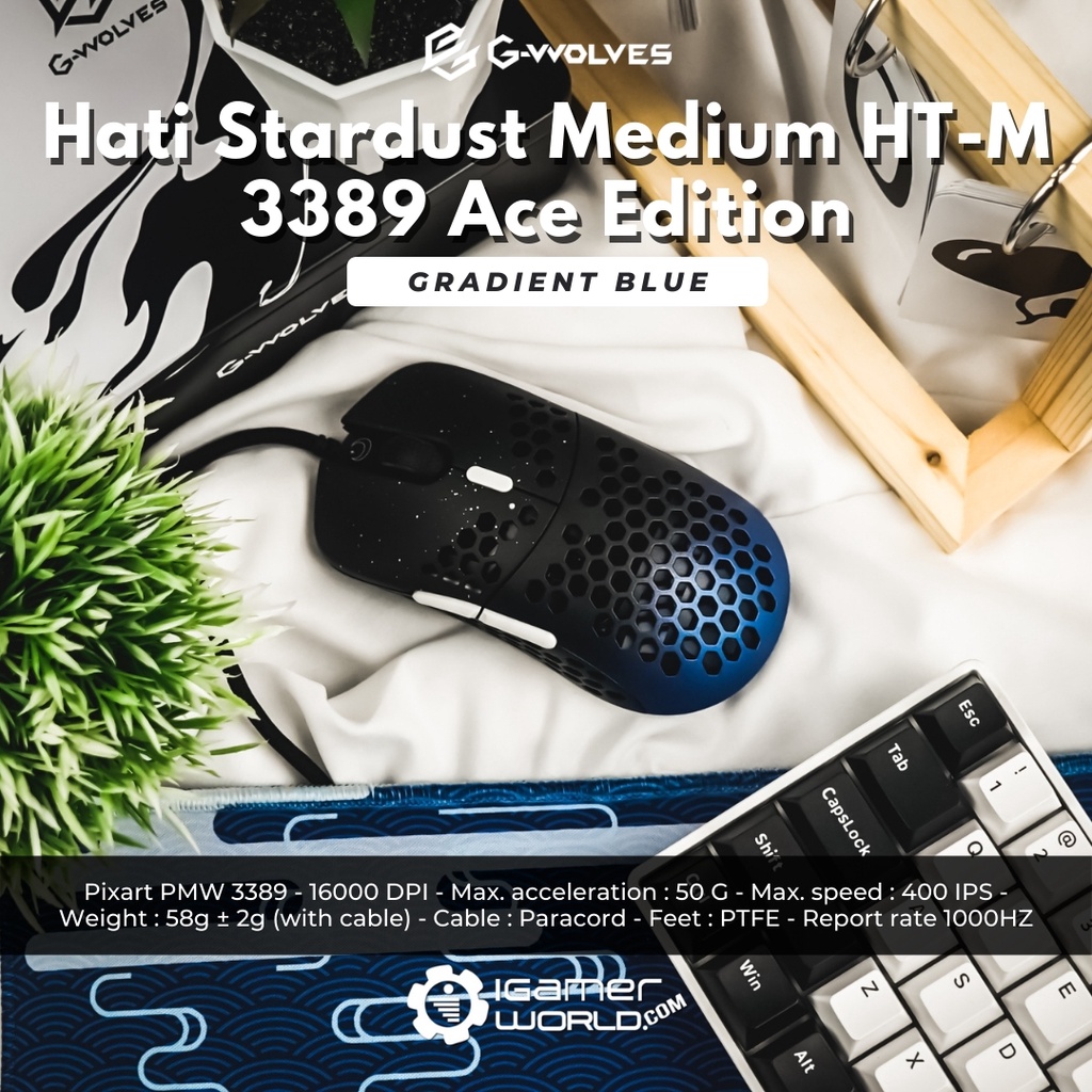Jual GWolves Hati HT-M Ace Edition Stardust Blue Gaming Mouse | Shopee ...