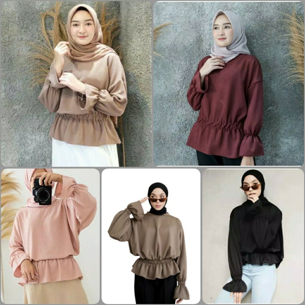 Jual SIMPLE BLOUSE JUMBO XXL UKURAN BESAR BIG SIZE MODEL TROMPET ARBA ...