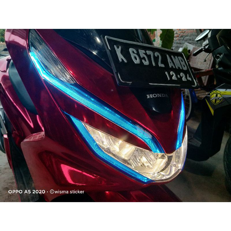 Jual Stiker Alis Pcx 150 Polos / Sticker Lampu Alis Atas Bawah PCX 150 ...
