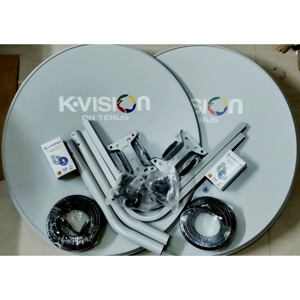 Jual Dish Offset Solid 60cm kVISION x 2 set berikut LNB dan Kabel 15 y x2 rol | Shopee Indonesia