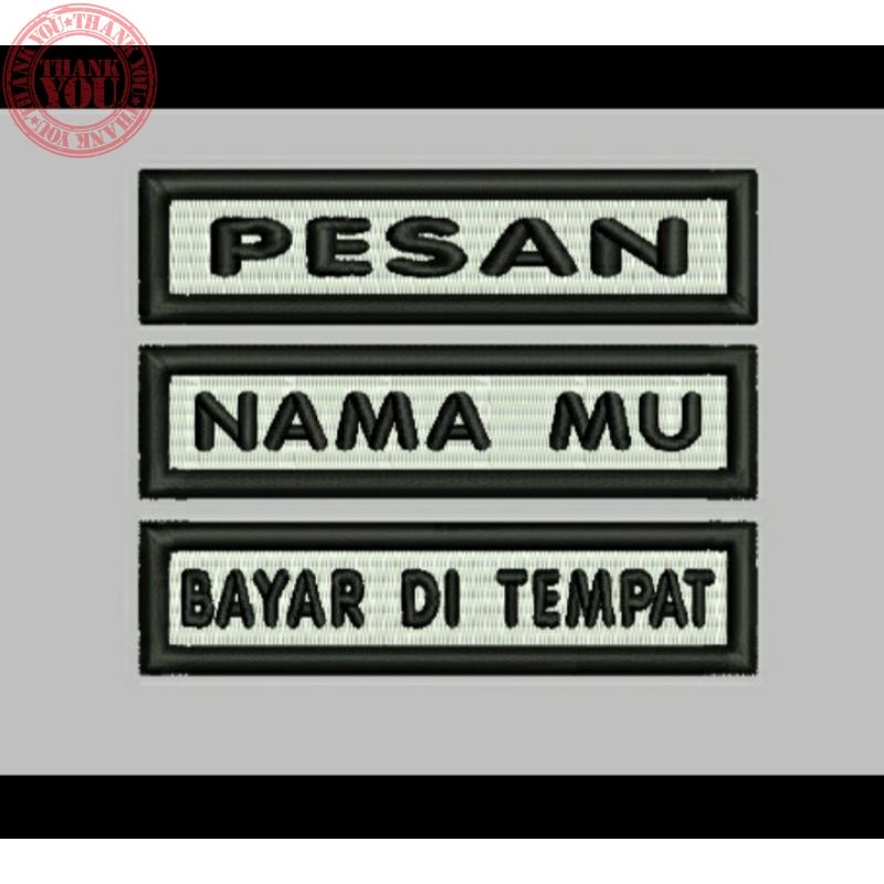 Jual nama bordil dada siswa nama bordil name tag bordil Bordir Nama ...