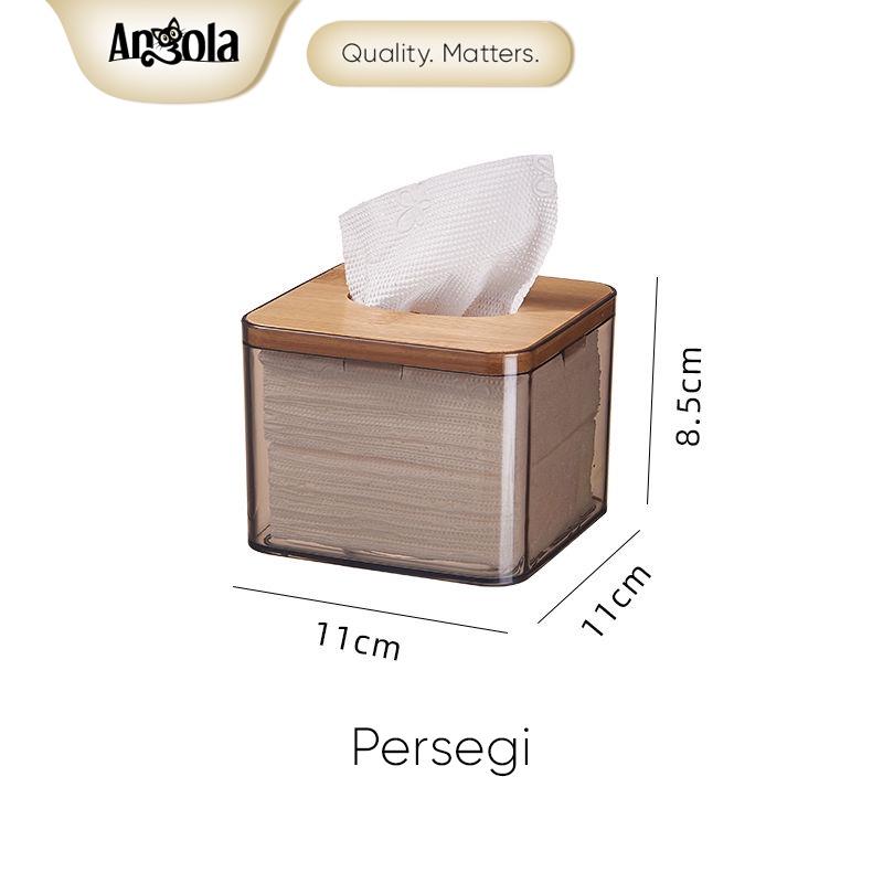 Jual ANGOLA Kotak Tisu Bambu Minimalis D43/D58 Tissue Box Nordic Style ...